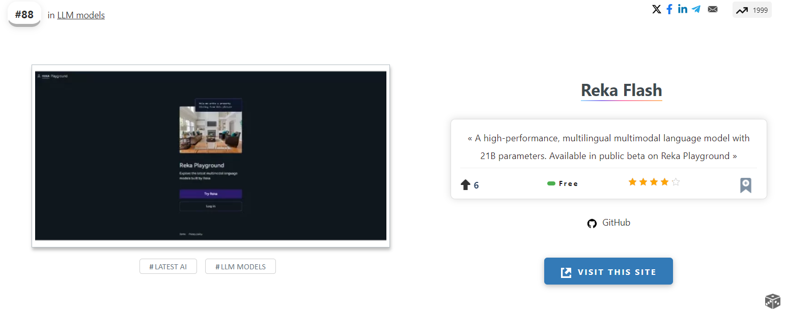 Reka Flash: AI Tool Reviews, Pricing and Software alternatives 2025 ...