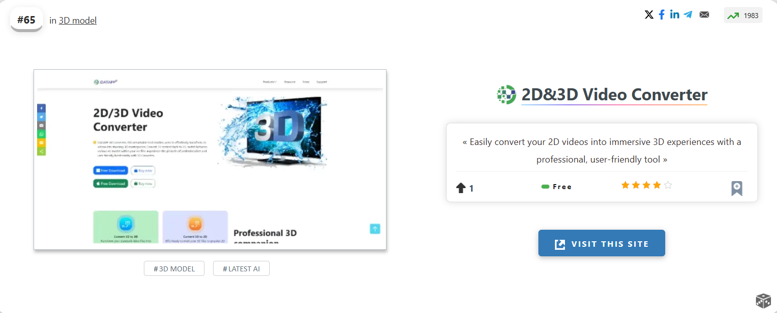 2D&3D Video Converter AI: AI Tool Reviews, Pricing and Software ...
