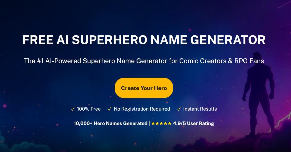 Superhero Name Generator: AI Tool Reviews, Pricing and Software ...